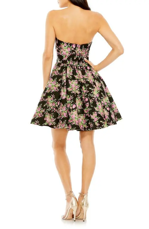 Mac Duggal Strapless Brocade Mini Dress