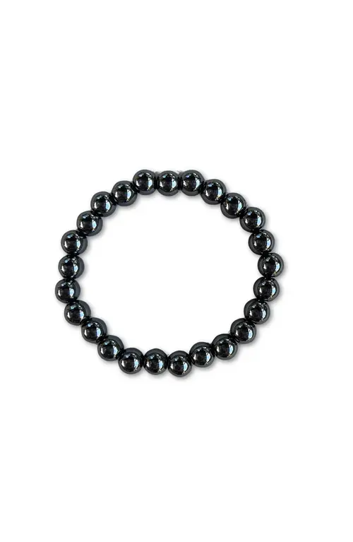 HUMANIST BEAUTY Crystal Beaded Bracelet - Hematite