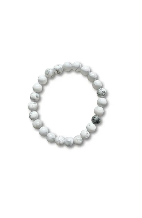 HUMANIST BEAUTY Crystal Healing Beaded Bracelet - White Howlite