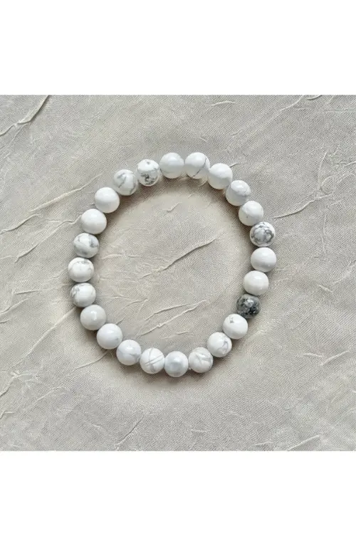 HUMANIST BEAUTY Crystal Healing Beaded Bracelet - White Howlite