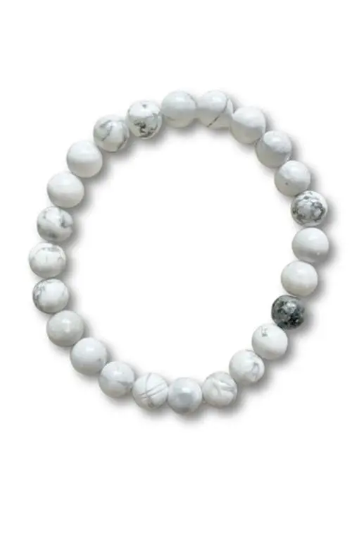 HUMANIST BEAUTY Crystal Beaded Bracelet - White Howlite