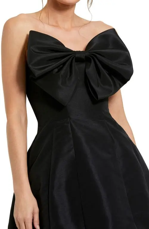 Mac Duggal Strapless Fit & Flare Mini Dress With Bow - Black