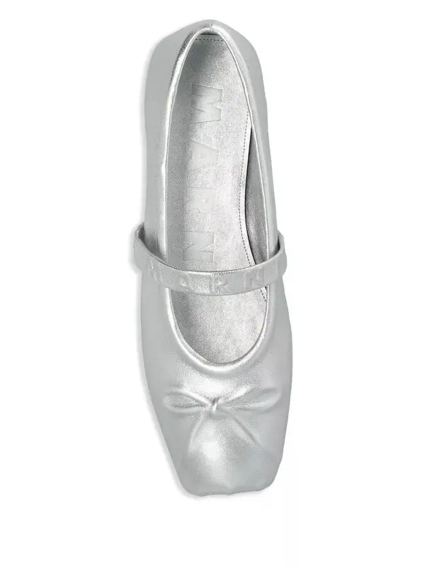 Marni Metallic Ballerina Shoes - Silver