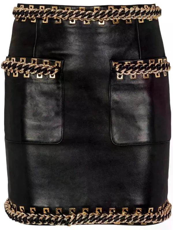Balmain Chain-detail Mini Skirt - Black