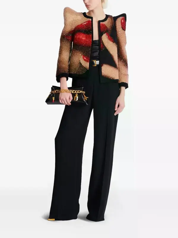 Balmain Draped Satin Top - Black