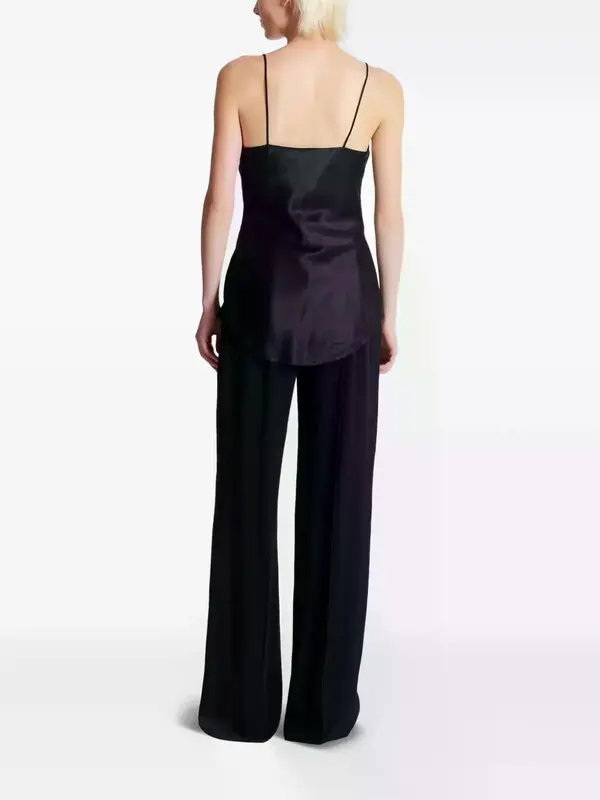 Balmain Draped Satin Top - Black