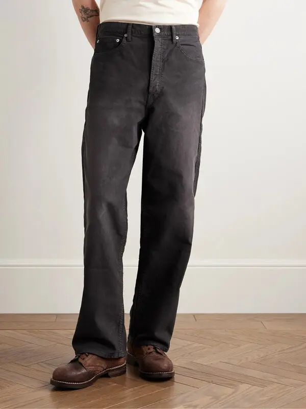 Visvim Fluxus 01 Slim-Fit Straight-Leg Trousers - Black | Editorialist
