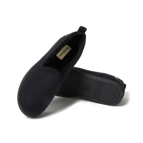 DEARFOAMS Velour Closed Back Slippers - Black
