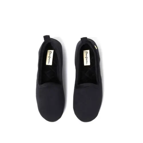 DEARFOAMS Velour Closed Back Slippers - Black