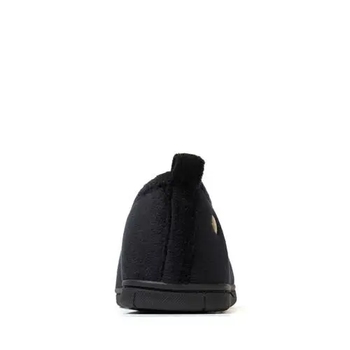 DEARFOAMS Velour Closed Back Slippers - Black