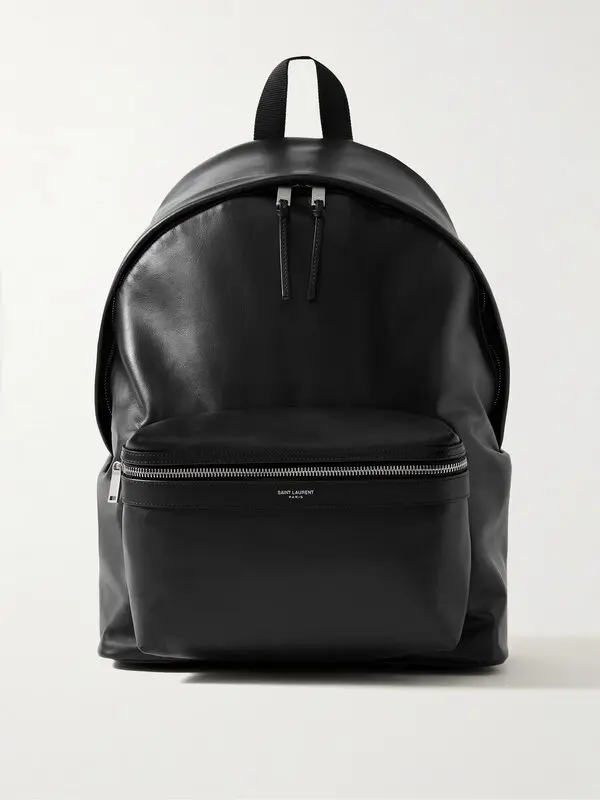 Saint Laurent City Leather Backpack - Black