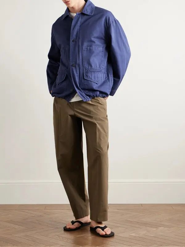 The Row Josha Cotton-Twill Jacket - Blue | Editorialist