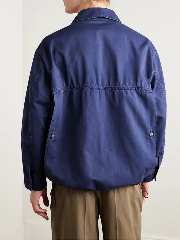 The Row Josha Cotton-Twill Jacket - Blue | Editorialist