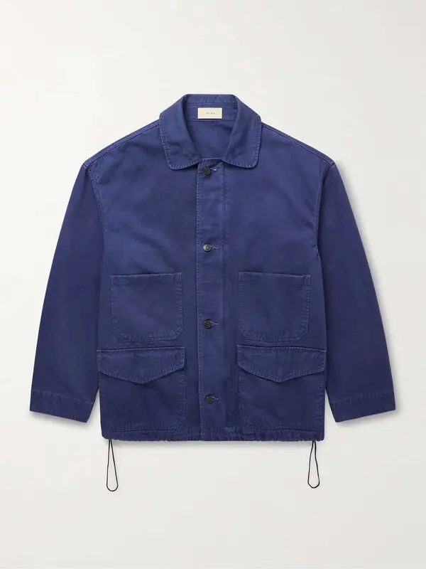 The Row Josha Cotton-Twill Jacket - Blue | Editorialist
