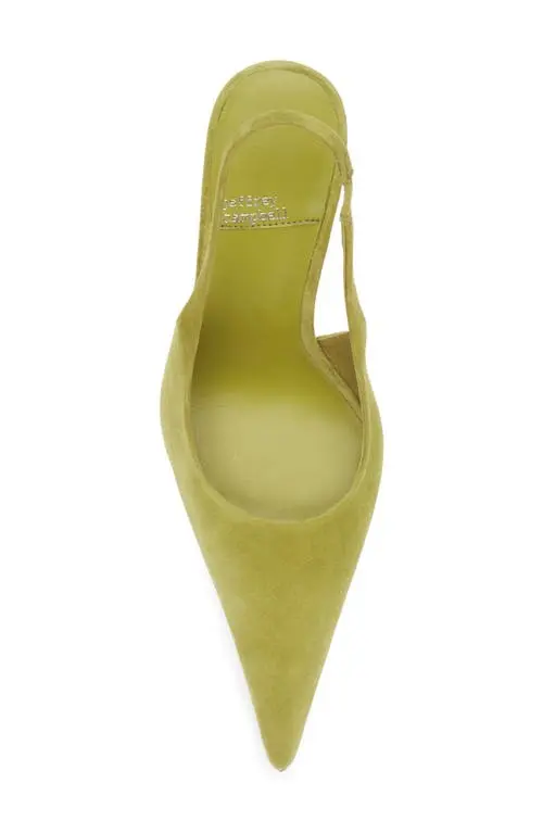 Jeffrey Campbell Slingback Pointed Toe Pumps - Bright Chartruese Suede