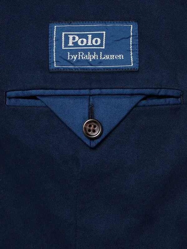 Polo Ralph Lauren Double-breasted Cotton-blend Twill Blazer - Blue