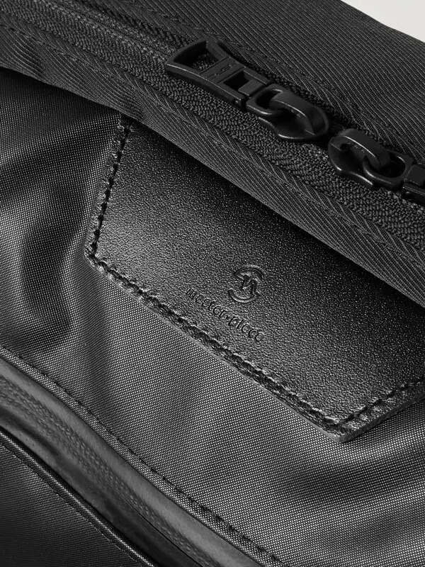 MASTER-PIECE CO Progress Leather-trimmed Coated Nylon-twill Messenger Bag