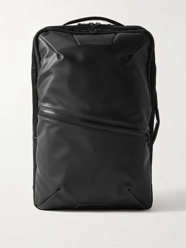 MASTER-PIECE CO Progress 2way Leather-trimmed Coated-shell Backpack - Black