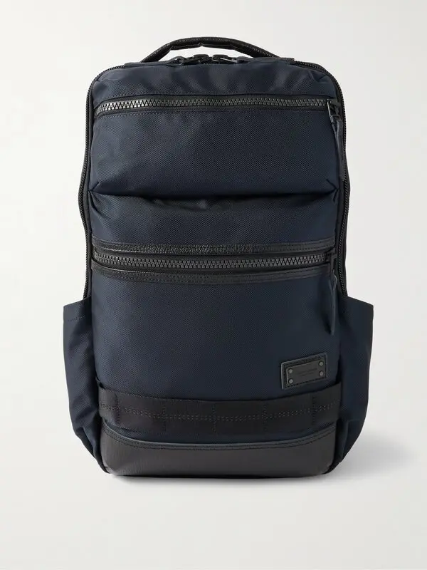 MASTER-PIECE CO Rise Ver.2 Leather-trimmed Mastertex-09 Backpack - Blue