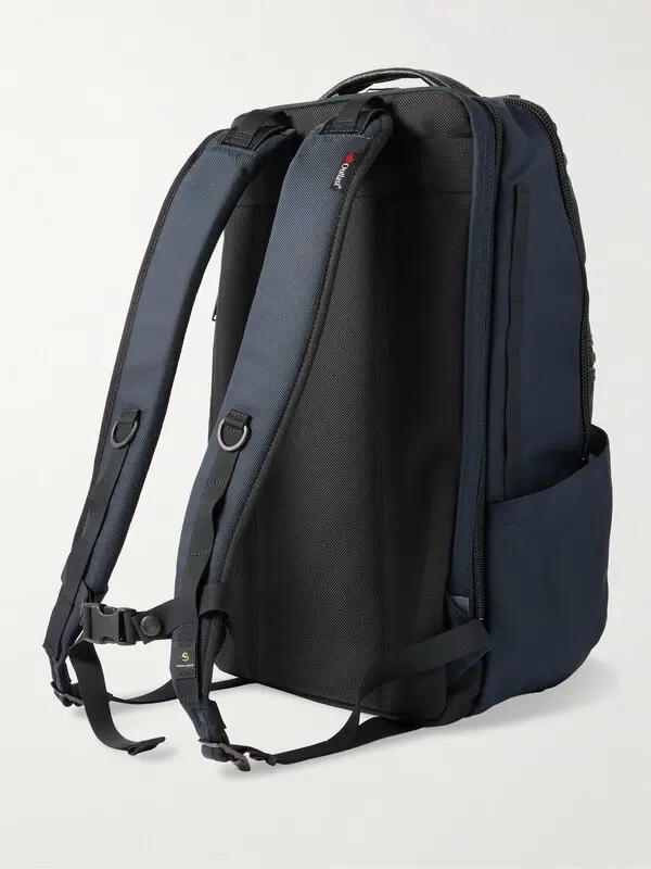 MASTER-PIECE CO Rise Ver.2 Leather-trimmed Mastertex-09 Backpack - Blue
