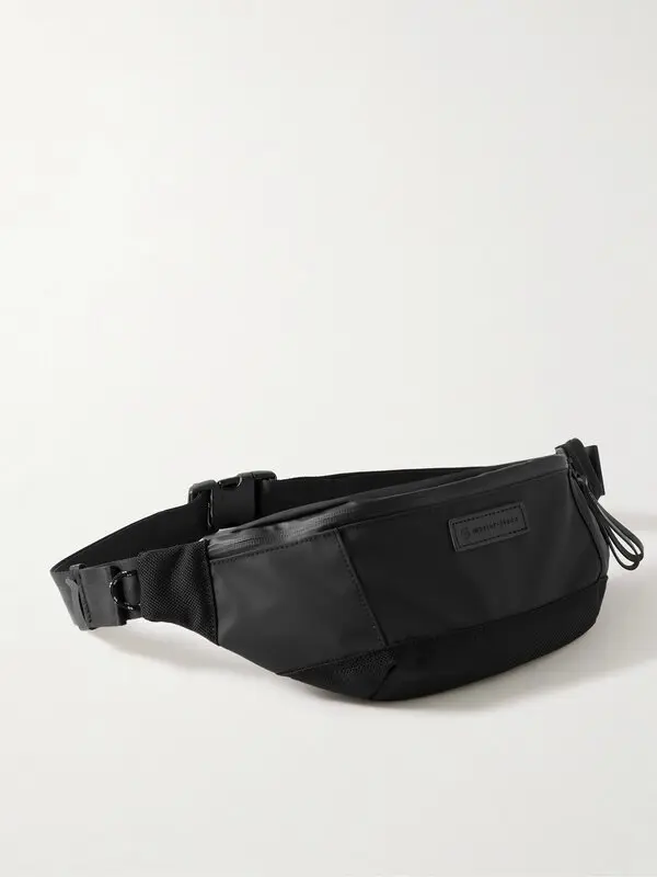 MASTER-PIECE CO Slick Rubberised Shell And Cordura® Ballistic Nylon Belt Bag - Black