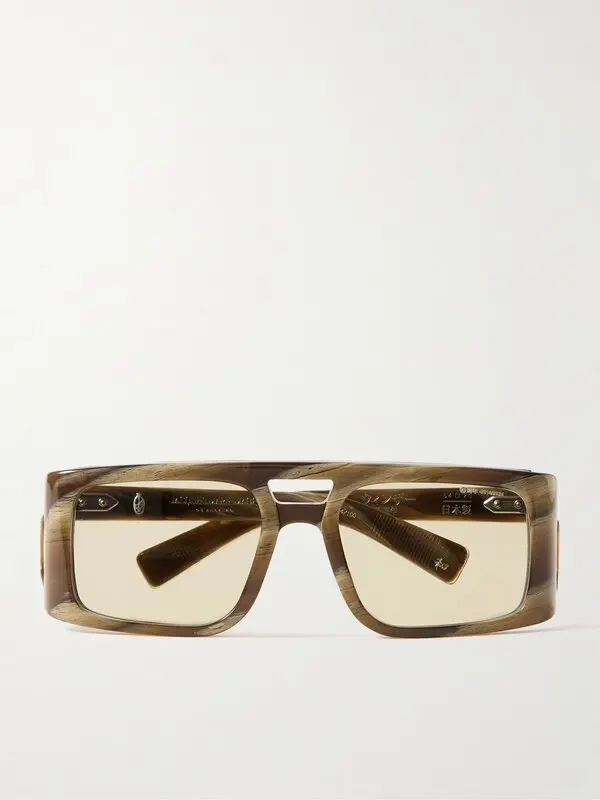JACQUES MARIE MAGE Decade Collection Windsor Square-frame Sunglasses - Tortoiseshell