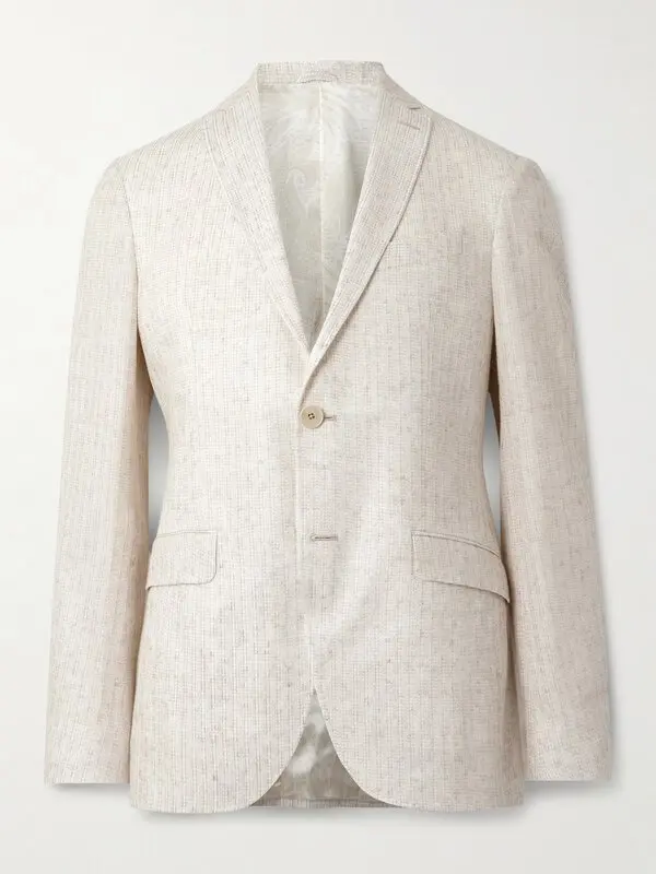 Etro Cotton-jacquard Suit Jacket - Neutrals