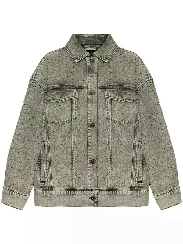 GESTUZ Stretch-cotton Denim Jacket - Grey
