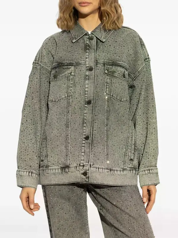 GESTUZ Stretch-cotton Denim Jacket - Grey