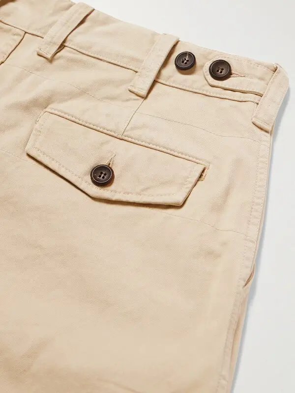 DRAKE'S Straight-leg Cotton-twill Trousers - Neutrals