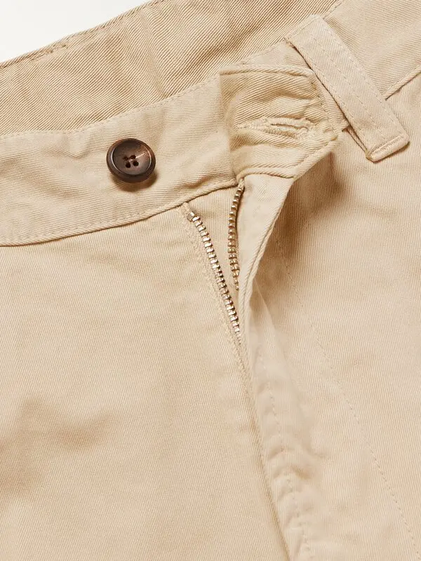 DRAKE'S Straight-leg Cotton-twill Trousers - Neutrals