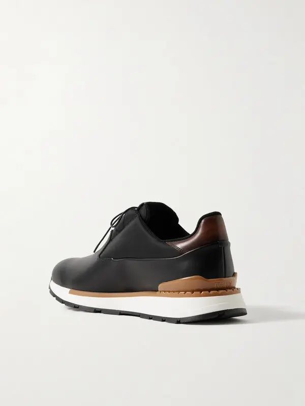 Berluti Fast Track Torino Leather And Shell Sneakers