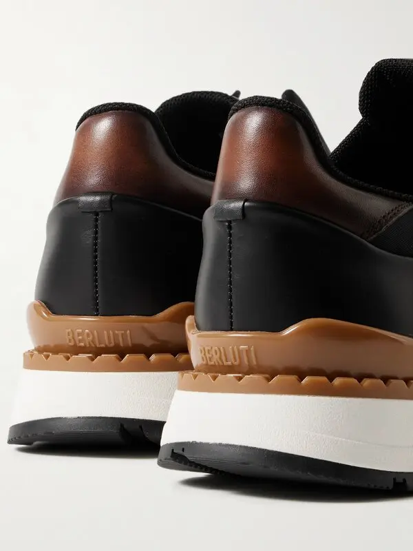 Berluti Fast Track Torino Leather And Shell Sneakers
