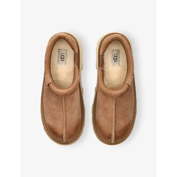 UGG Tasman Lug Suede And Shearling Slippers - Rust