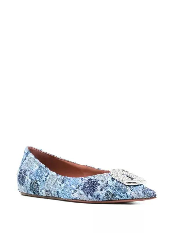 Amina Muaddi Camelia Ballet Flats - Blue