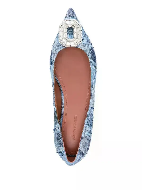 Amina Muaddi Camelia Ballet Flats - Blue