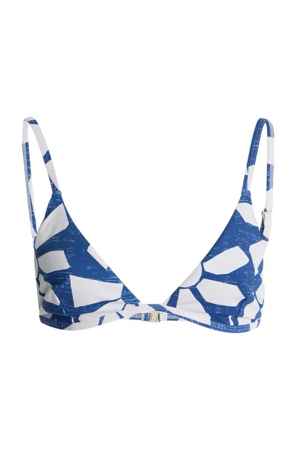 ZULU & ZEPHYR Floral Triangle Bikini Top - Blue