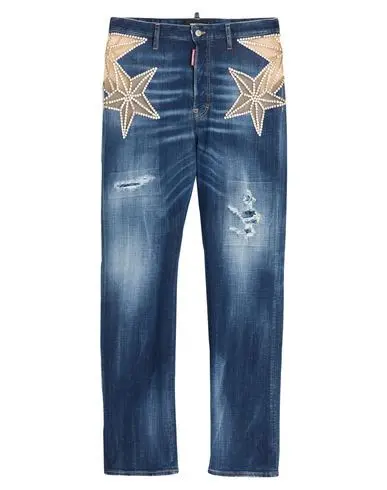 Dsquared2 Straight-leg Jeans With Appliqués - Blue