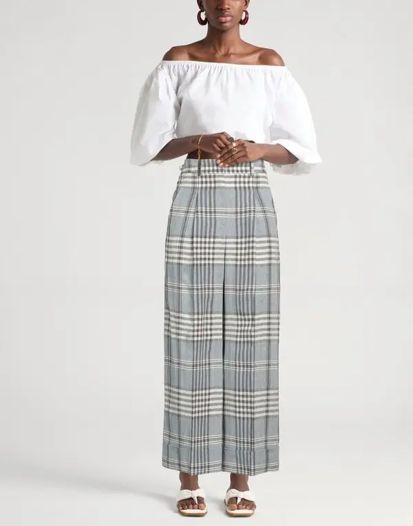 Peserico Wide-leg Tartan Pants