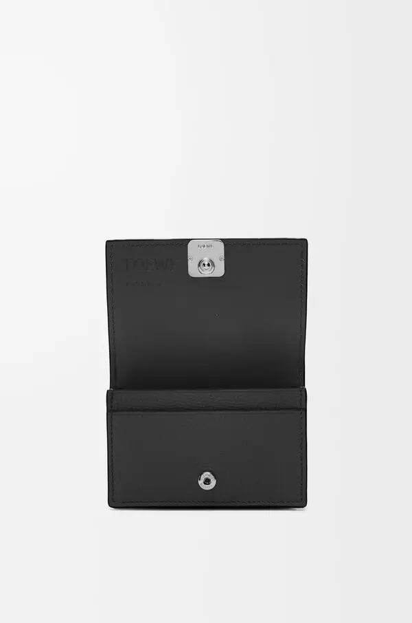 Loewe Anagram Business Cardholder In Pebble Grained Leather Skin - Black