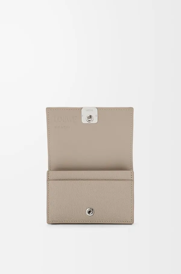 Loewe Anagram Business Cardholder In Pebble Grained Leather Skin - Clay