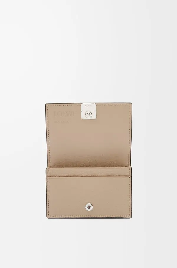 Loewe Anagram Business Cardholder In Pebble Grained Leather Skin - Sand