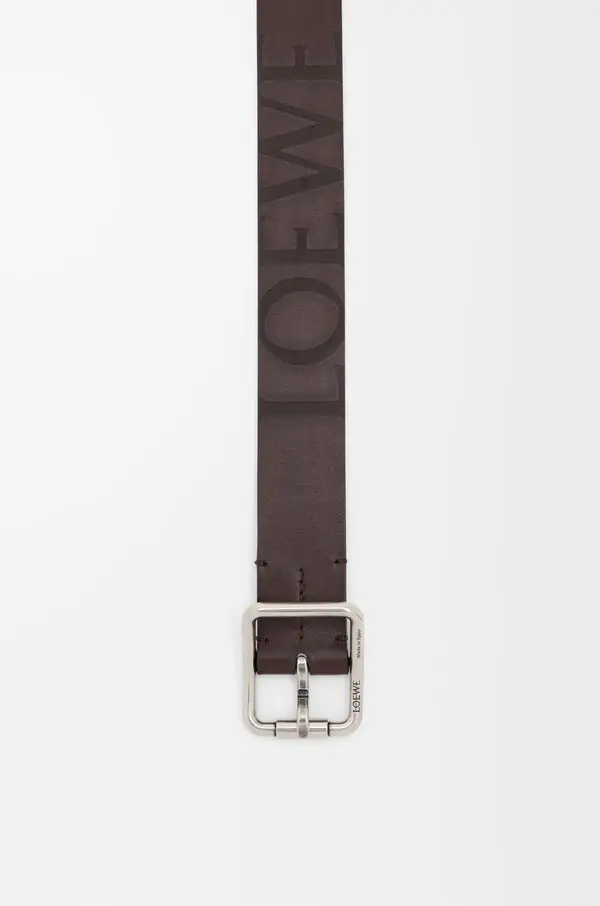 Loewe Double Roller Curve Belt - Dark Cigar/vintage Palladium