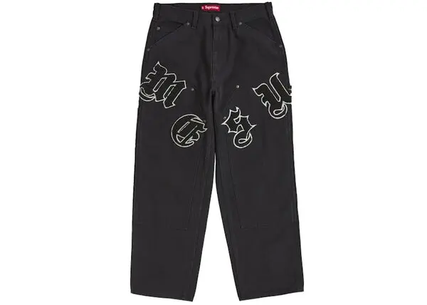 Supreme Old English Canvas Double Knee Painter Pant - Black