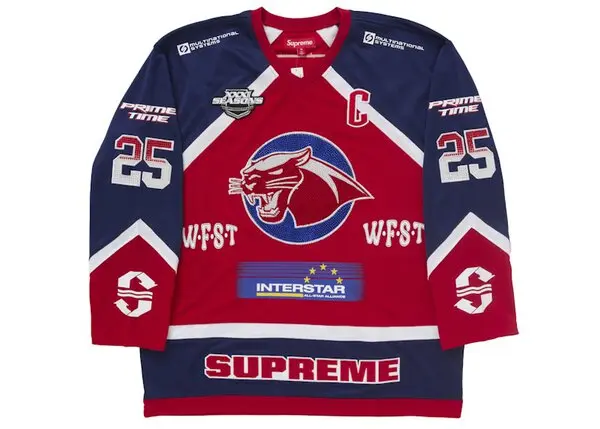 Supreme Rhinestone Hockey Jersey - Red