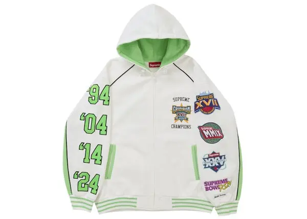 Supreme Playoffs Zip Up Hooded Sweatshirt - White