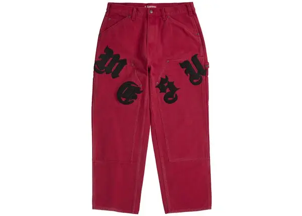 Supreme Old English Canvas Double Knee Painter Pant - Red