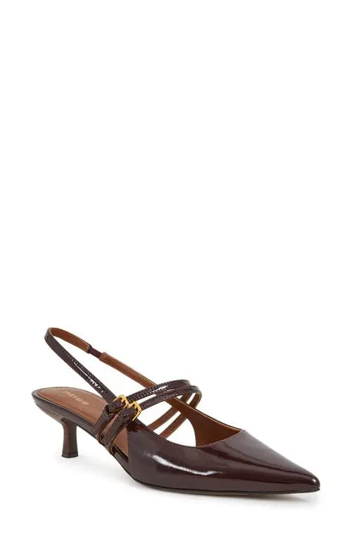 REISS Isla Pointed-toe Slingback Sandals - Oxblood