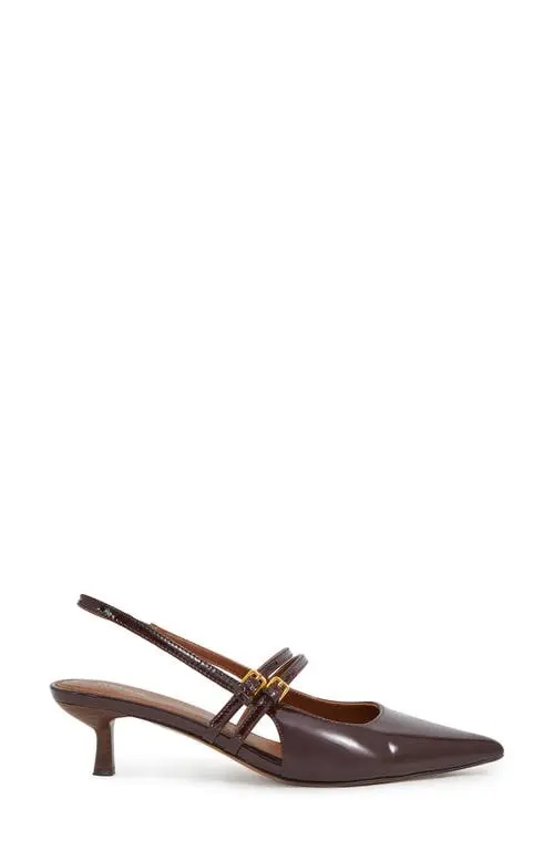 REISS Isla Pointed-toe Slingback Sandals - Oxblood