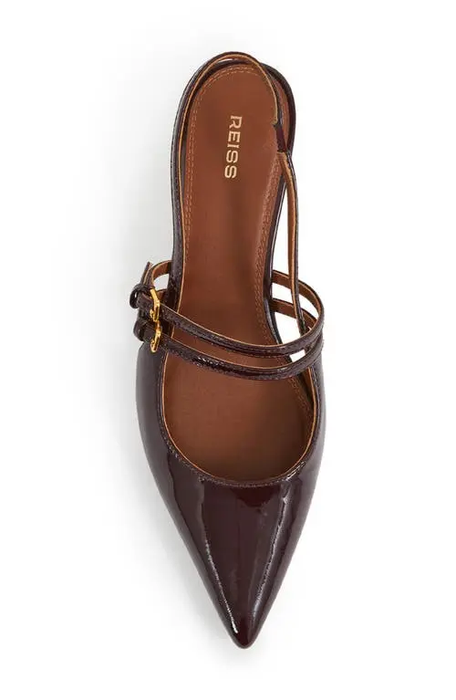 REISS Isla Pointed-toe Slingback Sandals - Oxblood